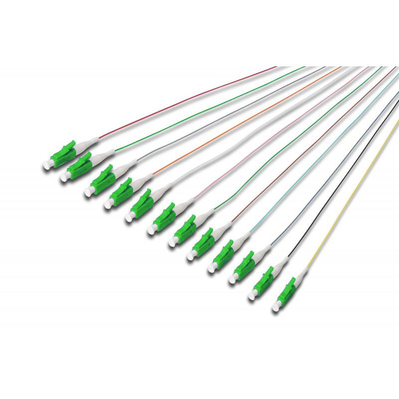 Pigtail kit singlemode LC/APC , 12 stk/farver